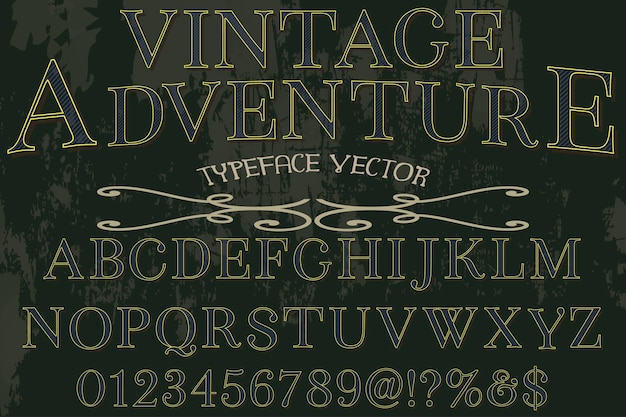 Captivating Vintage Adventure: A Timeless Typeface Vector | Jiffy Designs