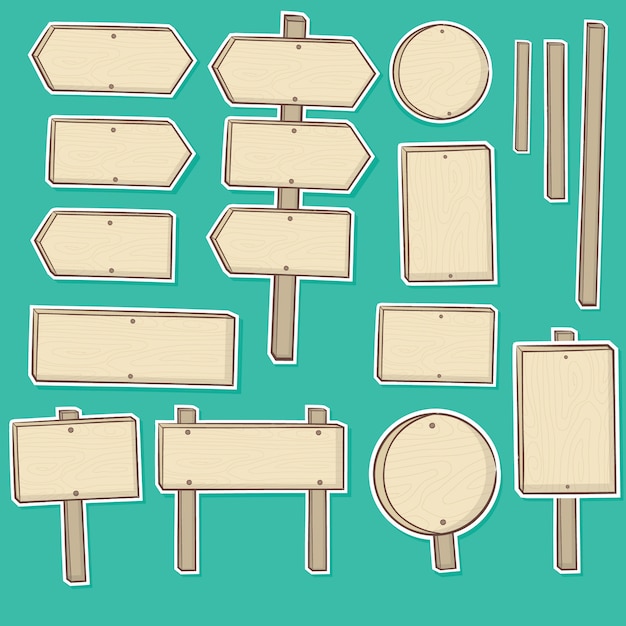 Vintage Wooden Signage Set with Variety of Shapes and Sizes | Jiffy Designs