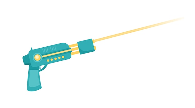 Vibrant Teal Laser Blaster with Glowing Yellow Beam | Jiffy Designs