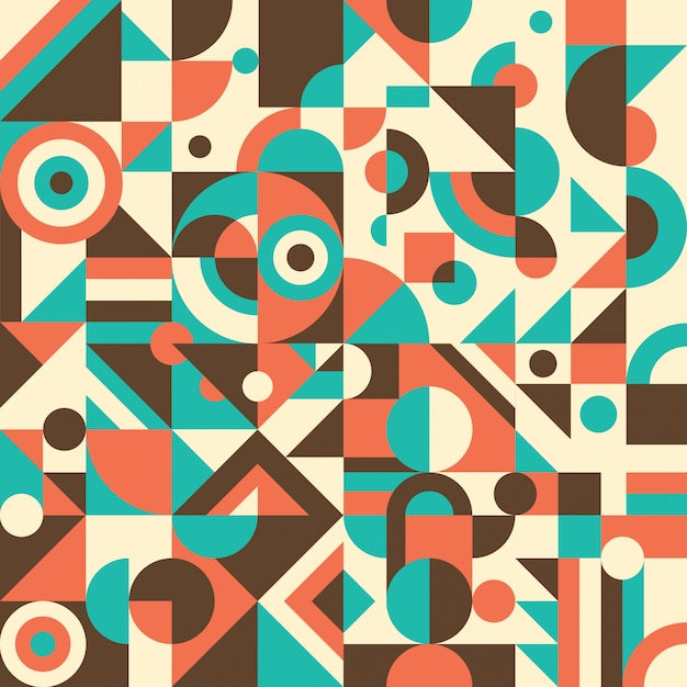 Vibrant Geometric Shapes and Patterns in Retro Color Palette | Jiffy ...