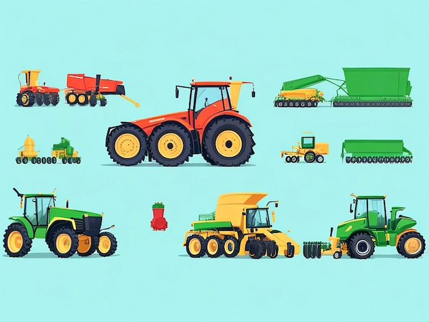 Vibrant Collection of Diverse Farm Machinery and Equipment | Jiffy Designs