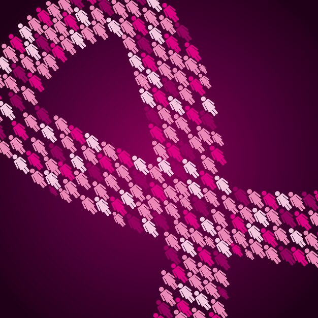 Vibrant Pink Ribbon Pattern on Deep Purple Background | Jiffy Designs