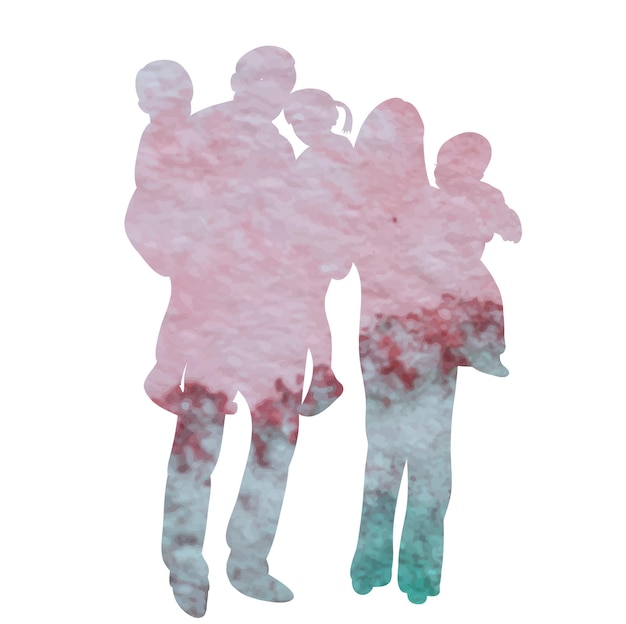 Vibrant Silhouette Family Portrait | Jiffy Designs