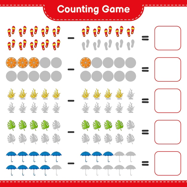 Counting Game with Colorful Seasonal Icons | Jiffy Designs