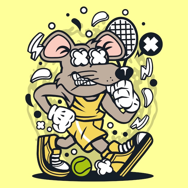 Quirky Cartoon Rat Character Surrounded by Random Objects | Jiffy Designs