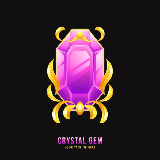 Radiant Crystal Gem in Elegant Golden Frame | Jiffy Designs