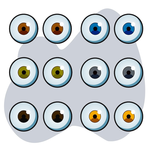 Vibrant Assortment of Whimsical Cartoon Eyeballs | Jiffy Designs
