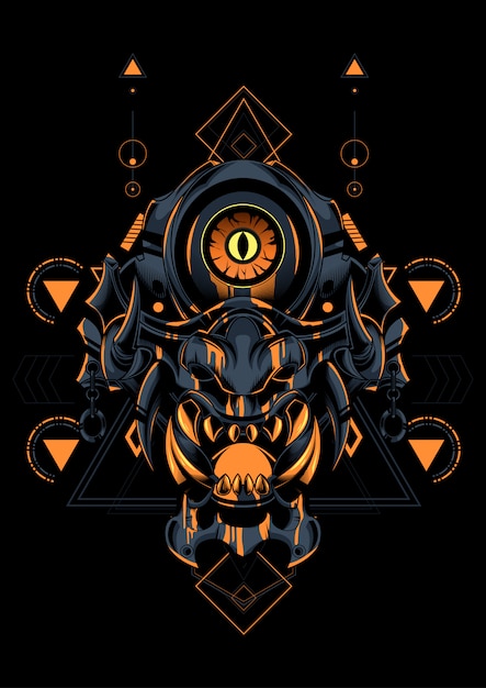 Captivating Mythical Creature Emblem in Geometric Design | Jiffy Designs