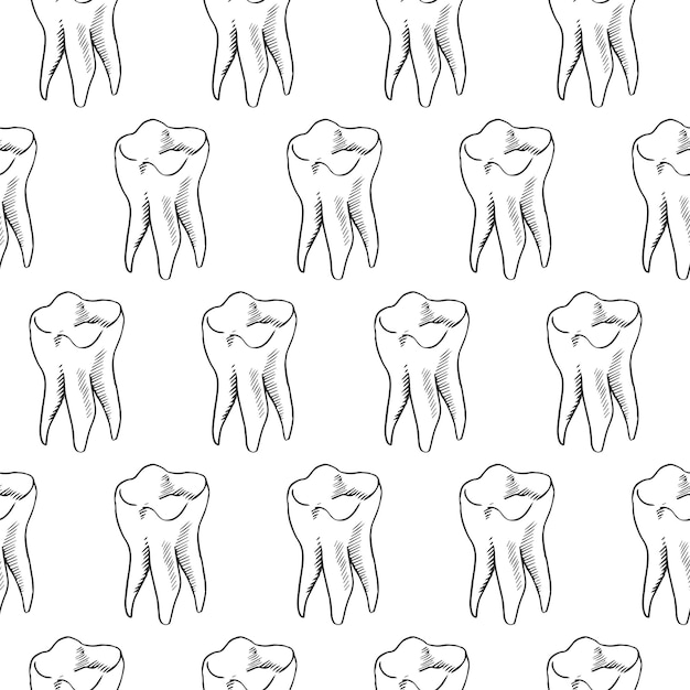 Detailed Dental Illustration: A Pattern of Stylized Teeth | Jiffy Designs