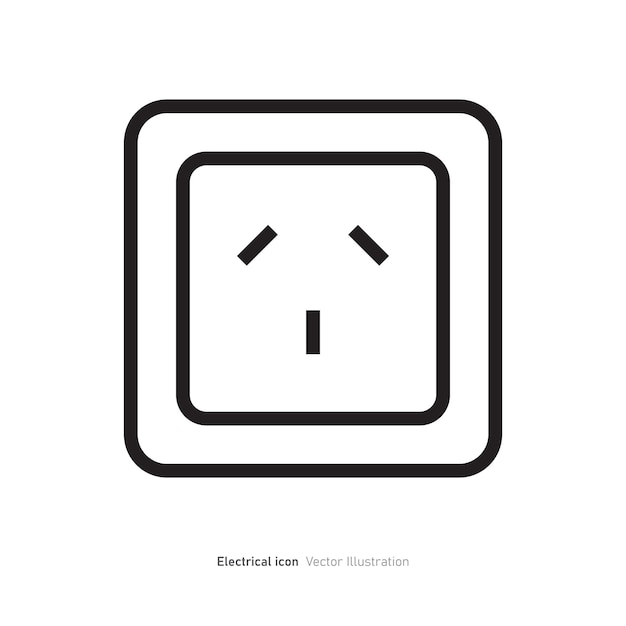 Minimalist Electrical Outlet Symbol in Monochrome Design | Jiffy Designs