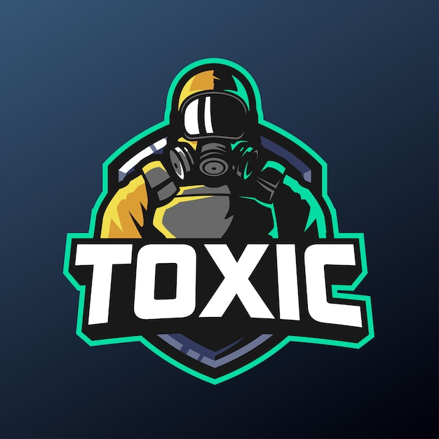 Striking Toxic Warrior Emblem with Detailed Hazmat Suit | Jiffy Designs