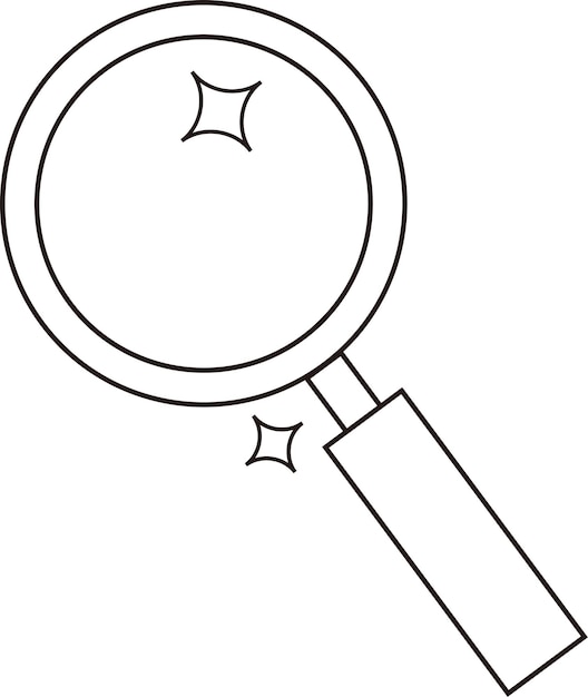 Minimalist Magnifying Glass Outline Illustration | Jiffy Designs