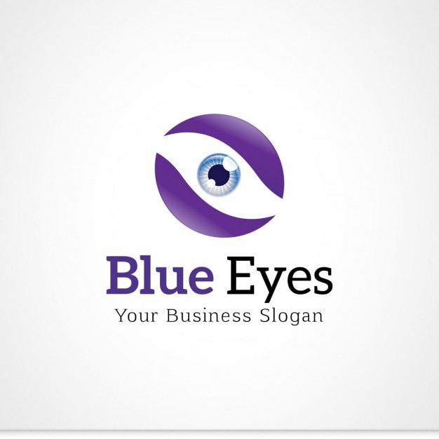 Blue Eyes Logo with Swirl and Slogan Design | Jiffy Designs