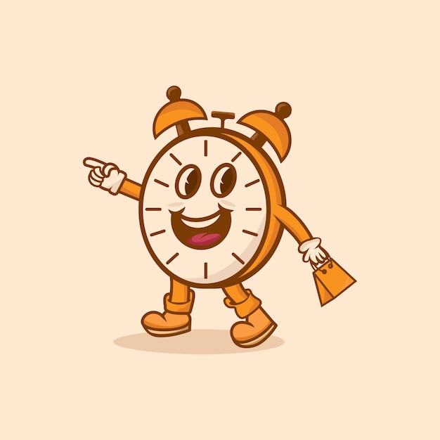 Cheerful Cartoon Alarm Clock with Friendly Expression | Jiffy Designs