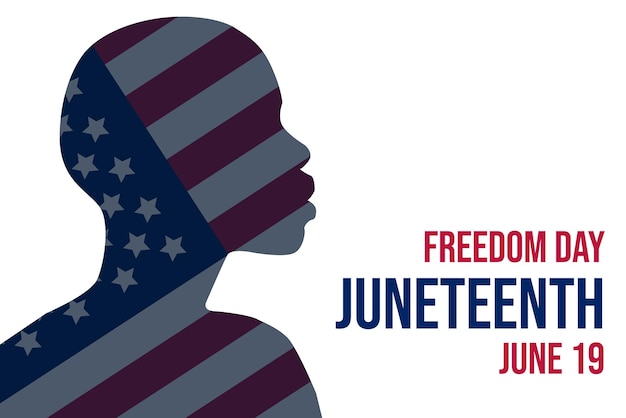 Patriotic Silhouette Celebrating Juneteenth, Freedom Day on June 19 ...