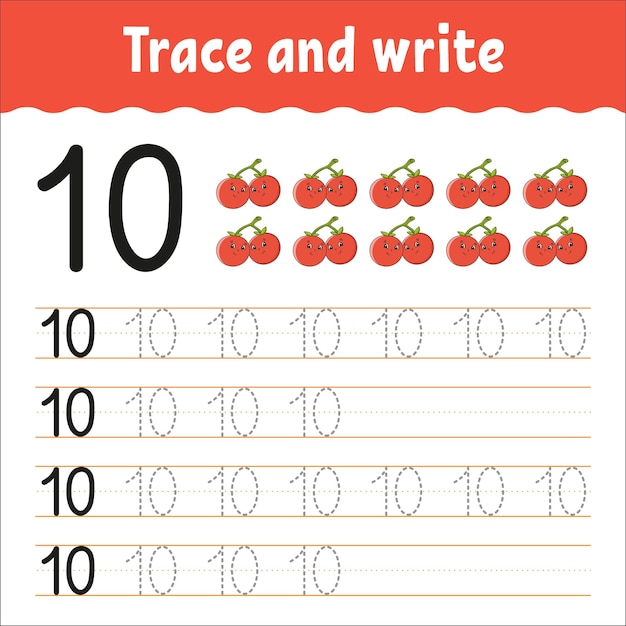 Vibrant Tomato Tracing and Number Practice for Children | Jiffy Designs