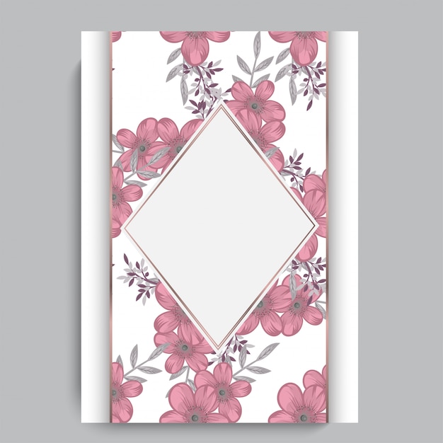 Elegant Floral Diamond Frame with Pink Blossoms | Jiffy Designs