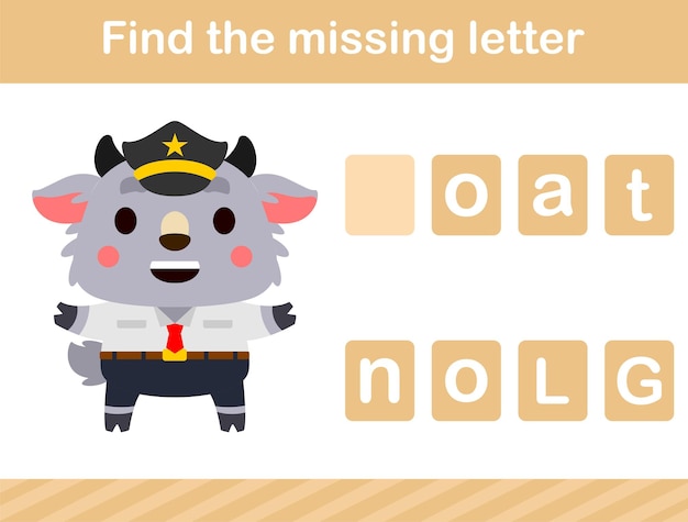 Adorable Goat Officer Seeks Missing Letter | Jiffy Designs