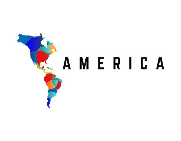 Vibrant Mosaic Map of the Americas in Bold Colors | Jiffy Designs