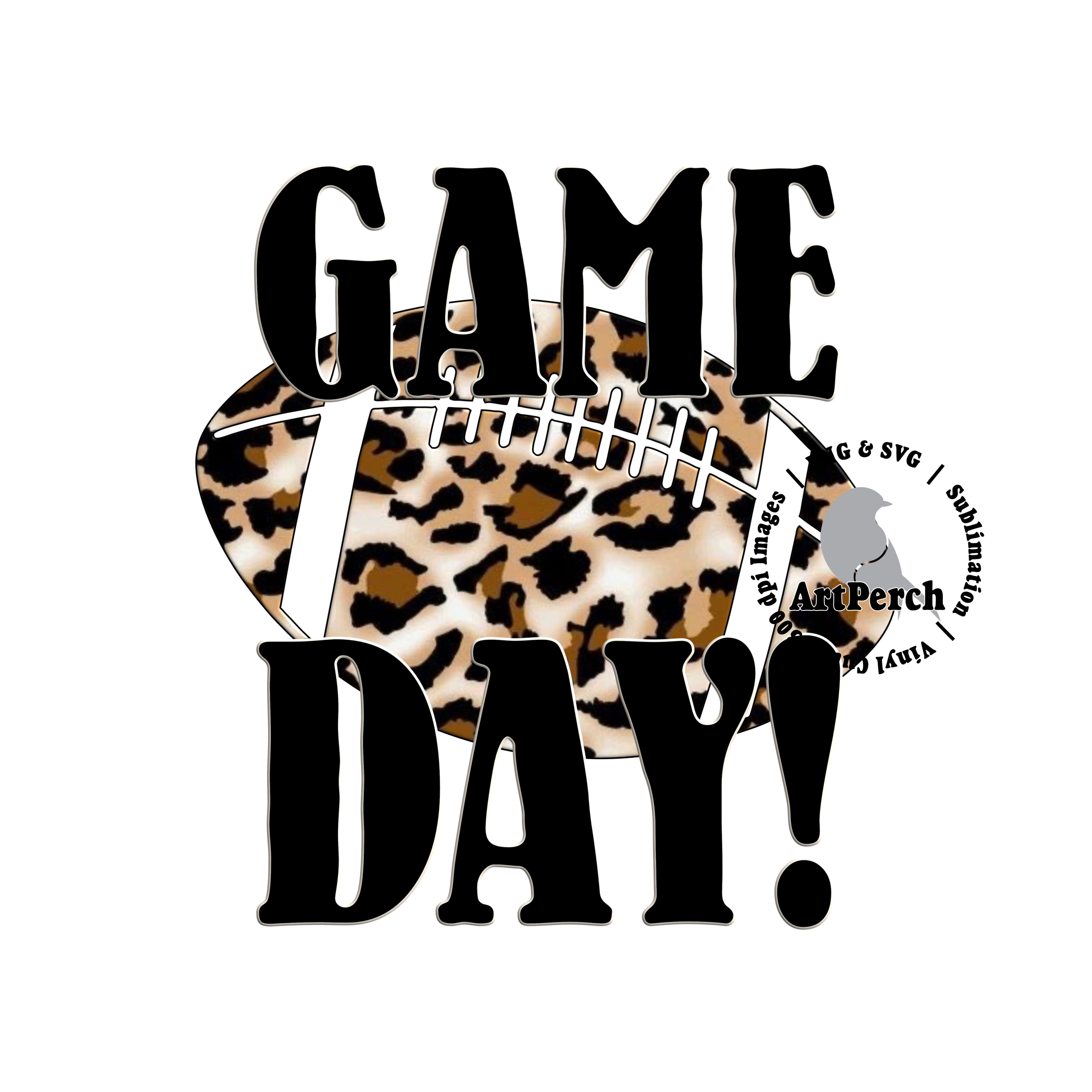 Game Day Shirt Design, Leopard Print Football, Football PNG, Fall ...
