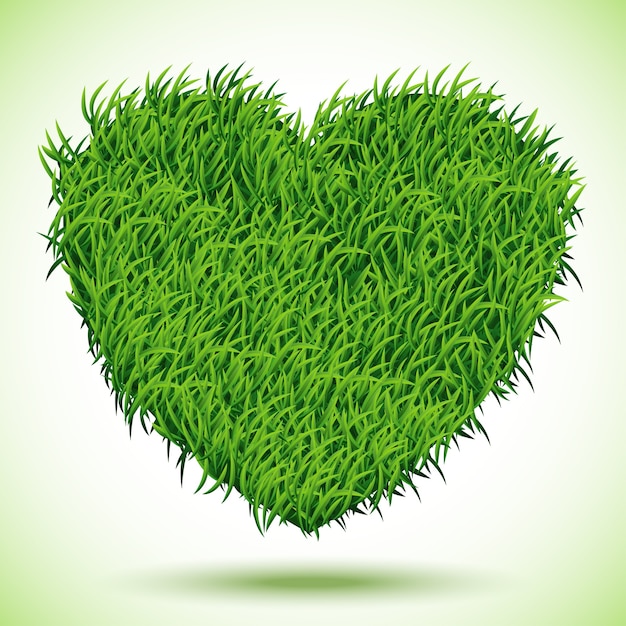 Vibrant Green Grass Heart on White Background | Jiffy Designs