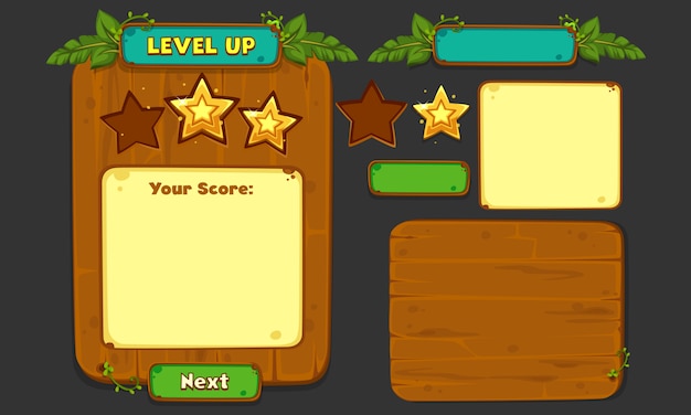 Vibrant Jungle-Themed Level Up Game Interface | Jiffy Designs