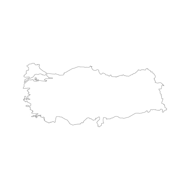 Minimalist Outline Map of the Republic of Turkey | Jiffy Designs