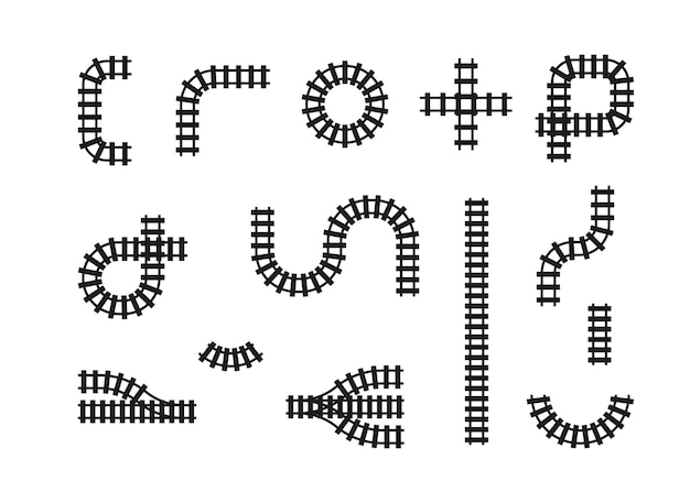 Diverse Railway Track Symbols Depicting Varied Graphic Patterns | Jiffy ...