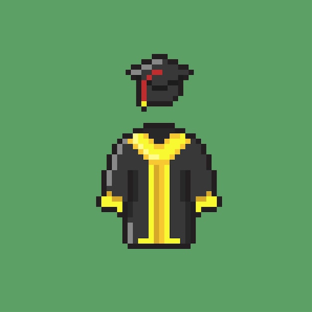 Pixelated Graduate in Cap and Gown | Jiffy Designs
