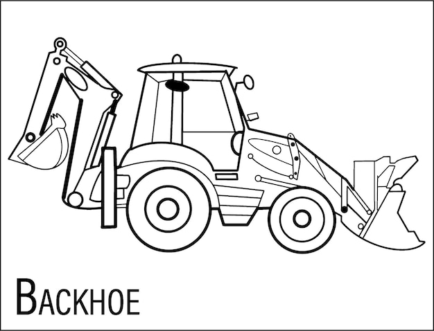 Powerful Backhoe Digging and Lifting Equipment Illustration | Jiffy Designs