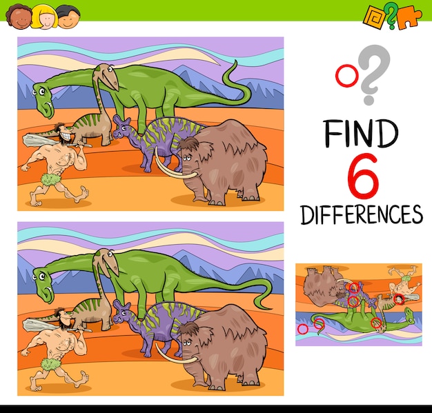 Dinosaur Spot the Difference Puzzle with Prehistoric Creatures | Jiffy ...