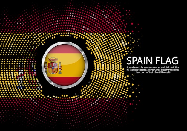 Vibrant Spanish flag emblem on a dynamic dotted backdrop | Jiffy Designs