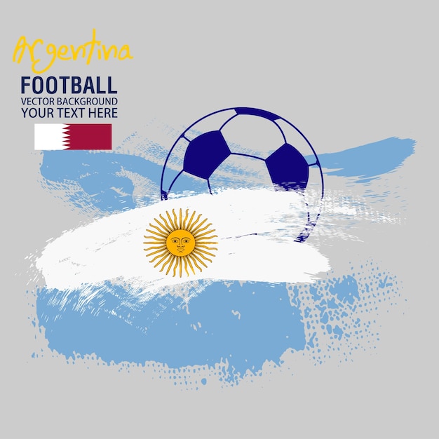 Vibrant Football Emblem with Qatari Flag and Argentinian Flair | Jiffy ...