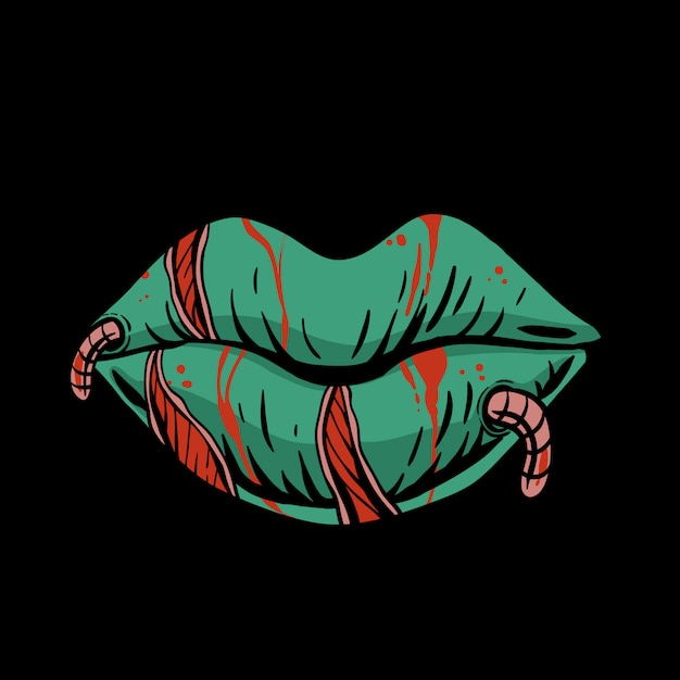 Vibrant Lips with Twisted Vines and Fangs | Jiffy Designs