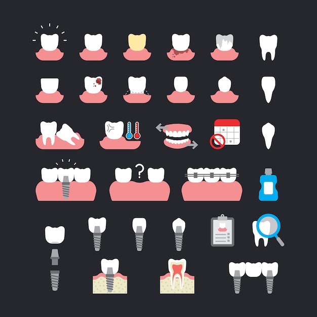 Vibrant Dental Icons: A Comprehensive Visual Guide to Oral Care | Jiffy ...