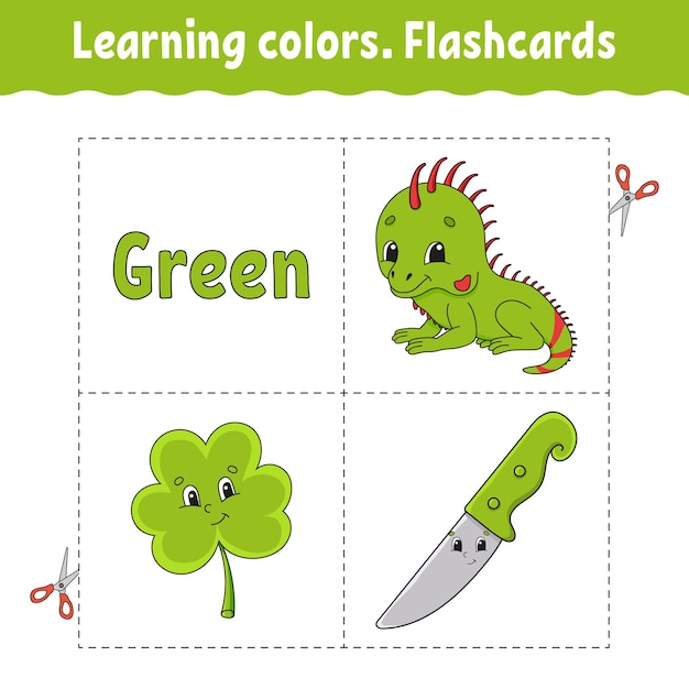 Delightful Green-Themed Collection of Learning Flashcards | Jiffy Designs