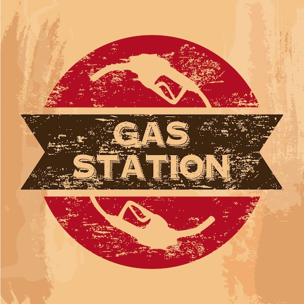 Vintage Gas Station Sign with Grunge Textures and Colors | Jiffy Designs