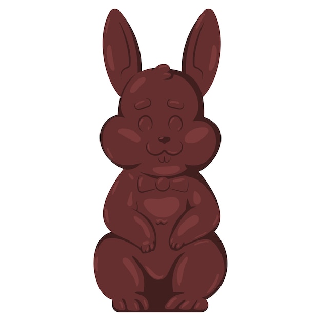 Adorable Sitting Chocolate Bunny Rabbit Silhouette Illustration | Jiffy ...