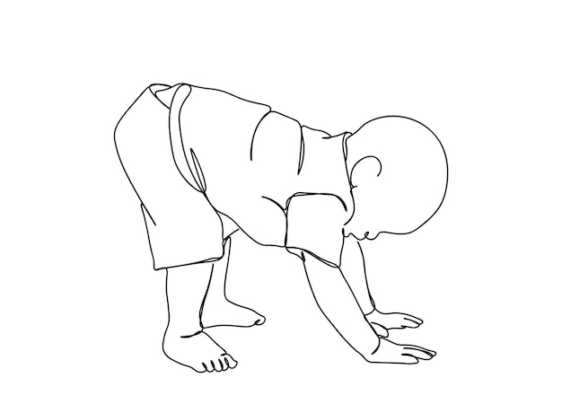 Minimalist Outline of a Crouching Figure | Jiffy Designs