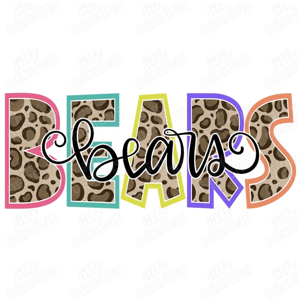 'Beaus' Vibrant Leopard Print Letters with Cursive Embellishment ...