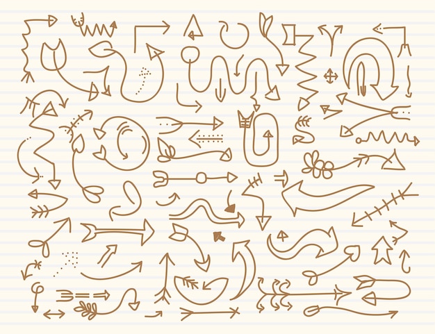 Whimsical Doodle of Abstract Shapes and Arrows on Parchment | Jiffy Designs