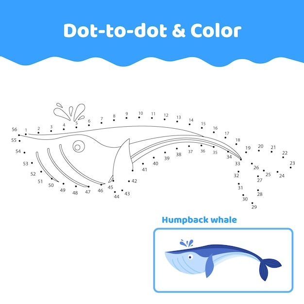Connect the Dots to Reveal a Playful Humpback Whale | Jiffy Designs