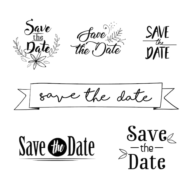 Elegant Save the Date Typography Calligraphy Designs Collection | Jiffy ...