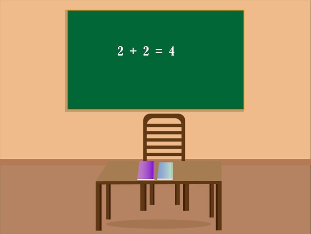 Classroom Chalkboard with Simple Math Equation and Chair | Jiffy Designs