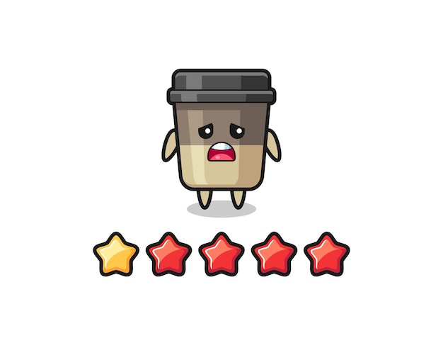 Adorable Coffee Cup Character with Five-Star Rating | Jiffy Designs