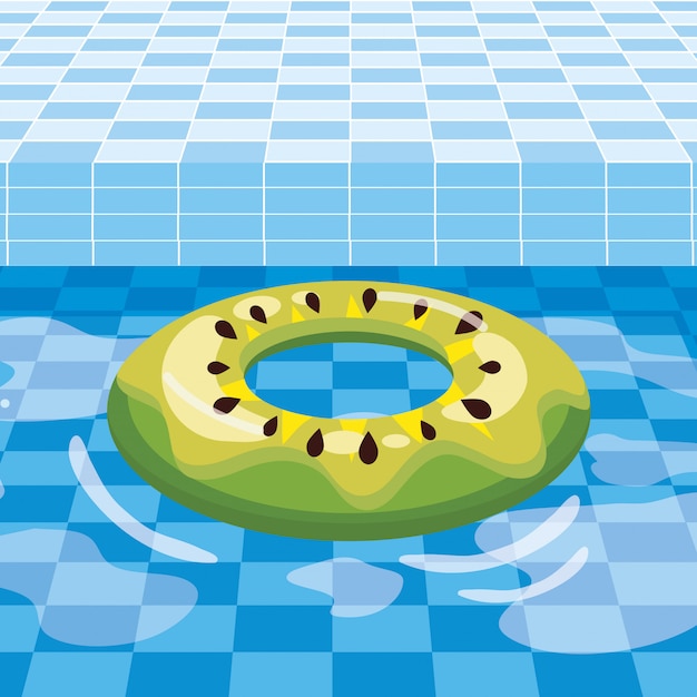 Vibrant Kiwi-Inspired Pool Float Drifting in Refreshing Waters | Jiffy ...