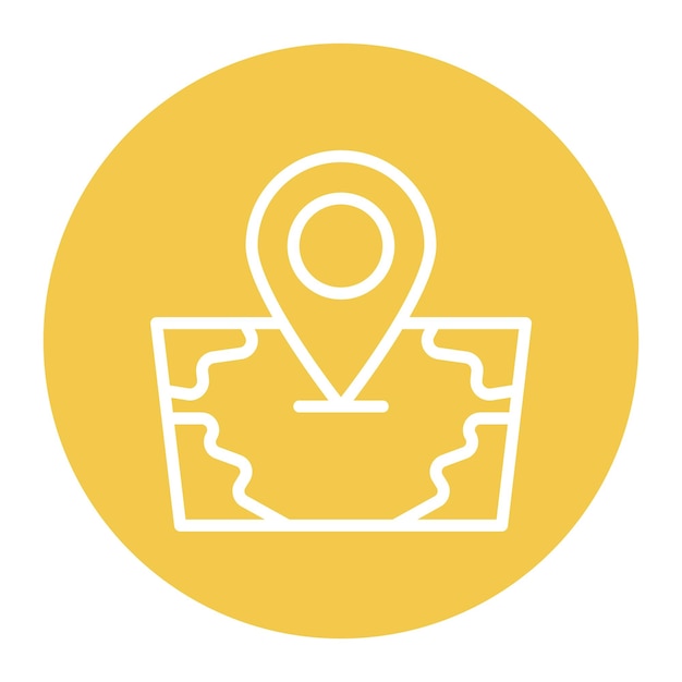 Detailed Map Location Icon in Vibrant Yellow | Jiffy Designs