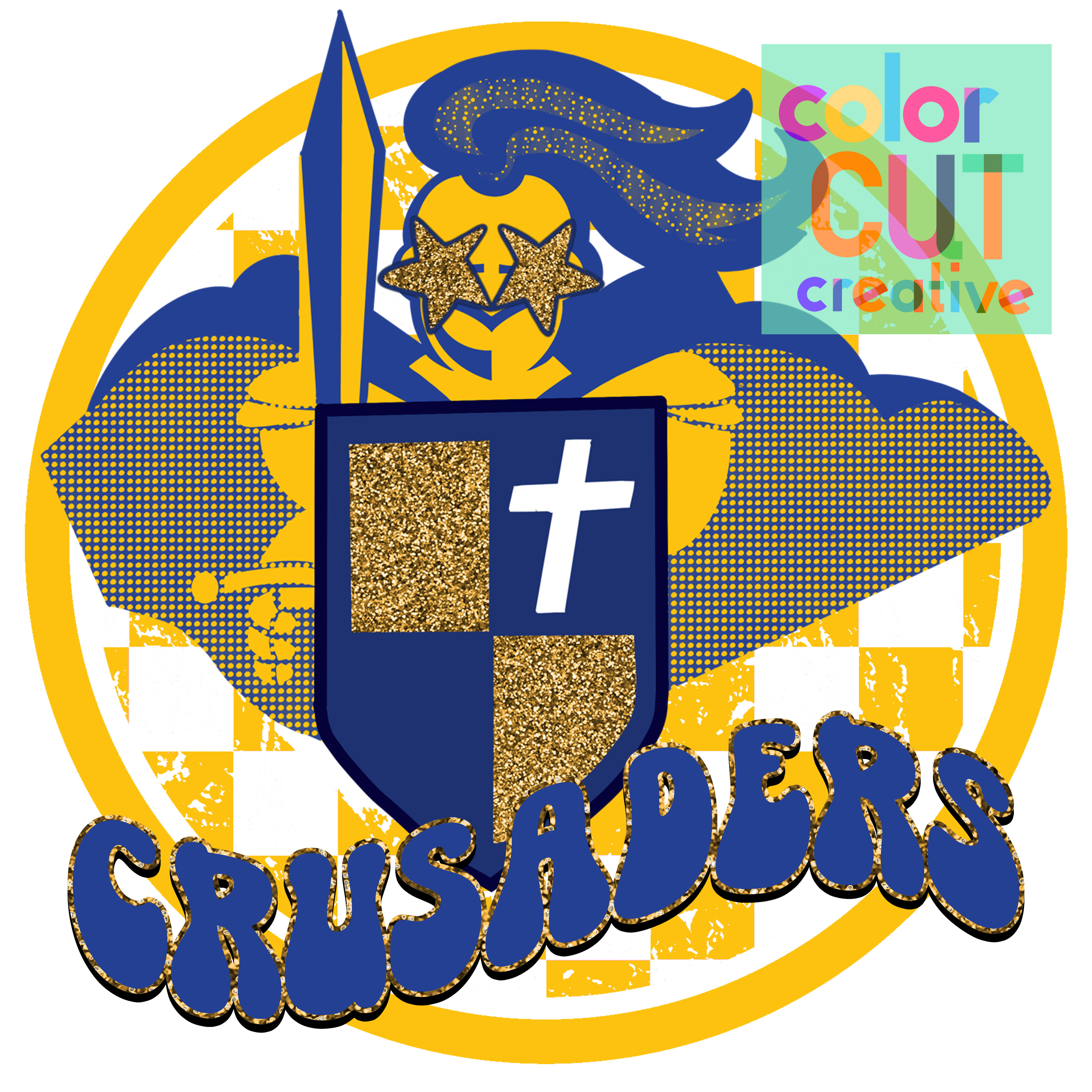 'Crusaders' Bold Emblem with Medieval Knight and Shield Motif | Jiffy ...