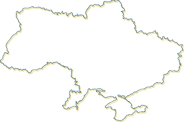 Outline map of Ukraine with geographic borders | Jiffy Designs