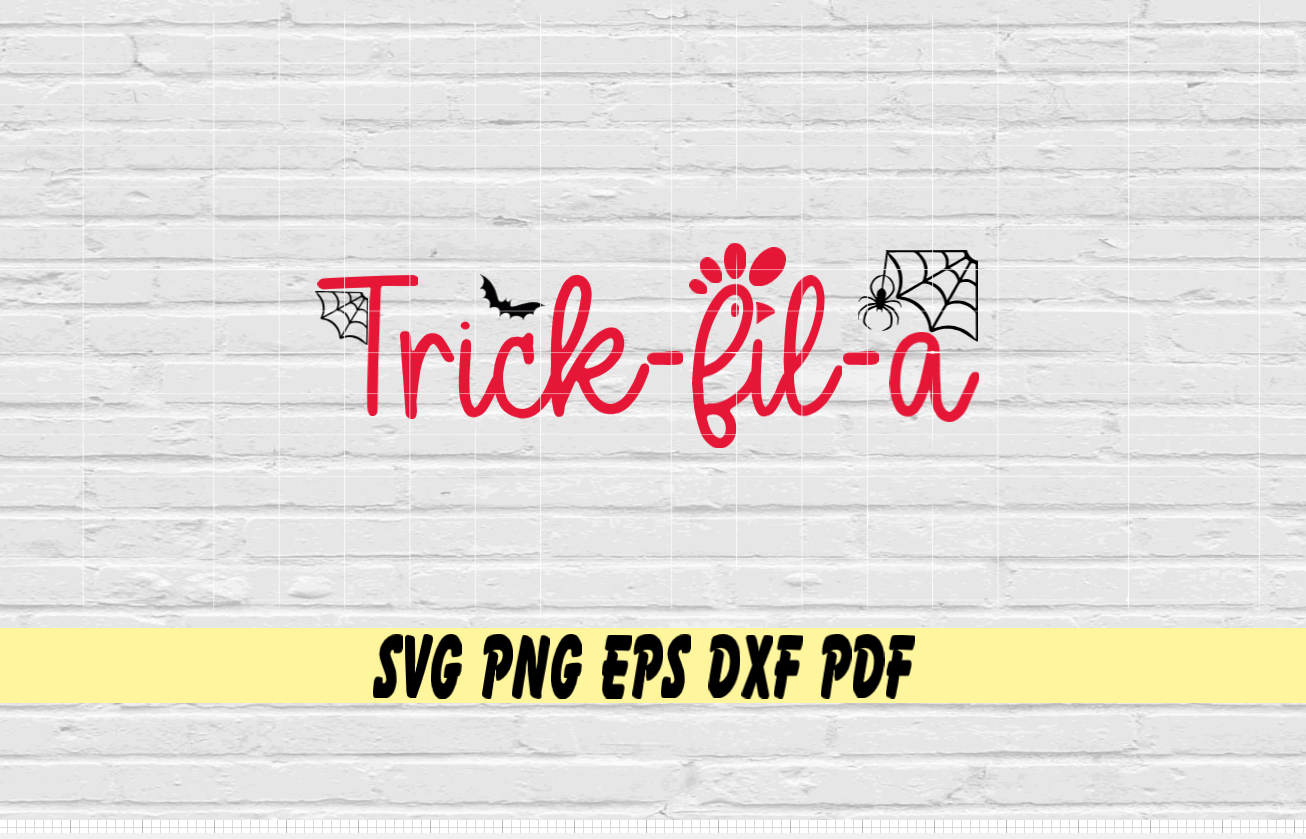 Trick-fil-a Halloween design with spiders spiderweb and bat elements in ...